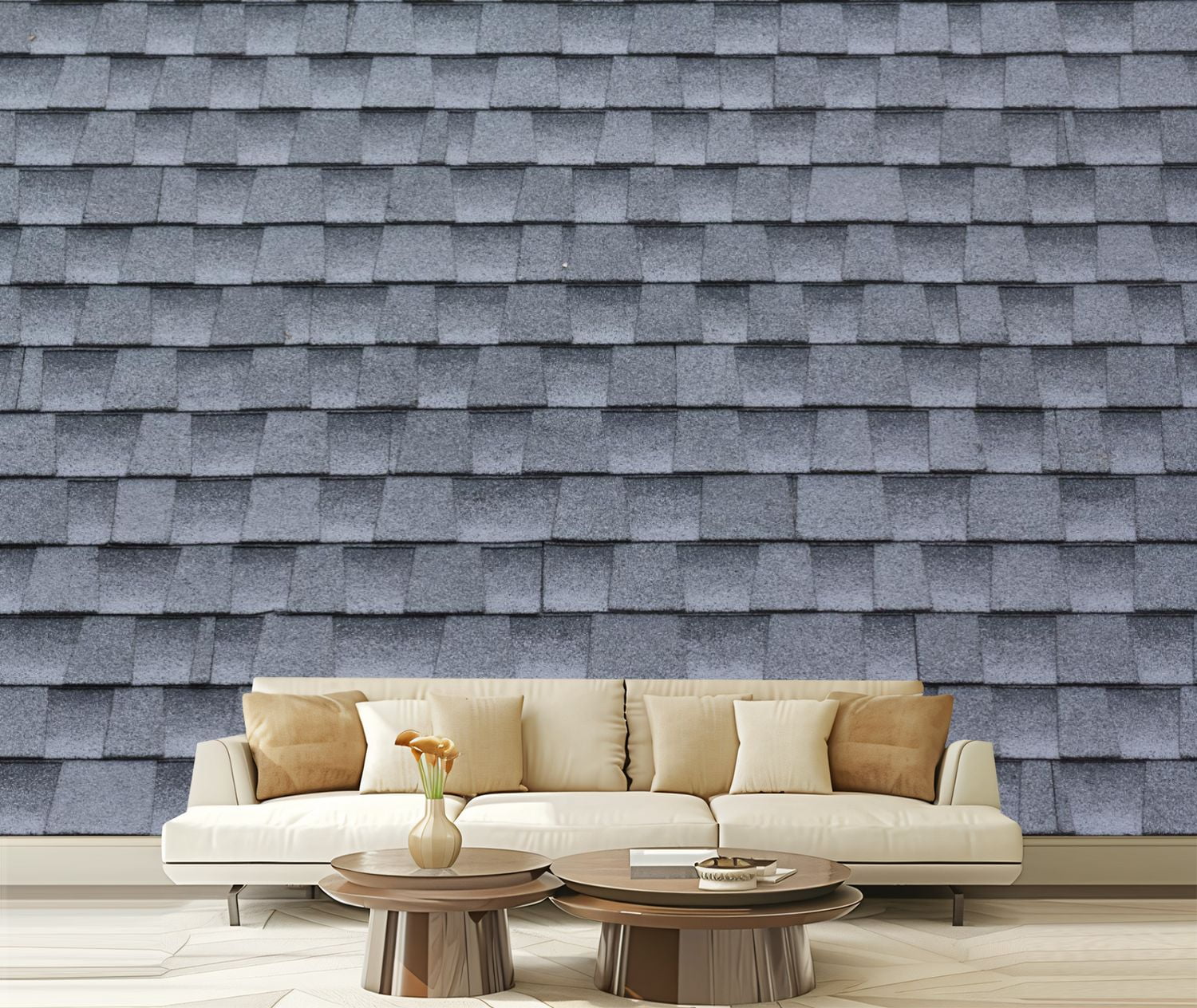 Peel and Stick Wallpaper Canvas Roof shingles texture Modern Art Wall Mural Decor Self Adhesive ...