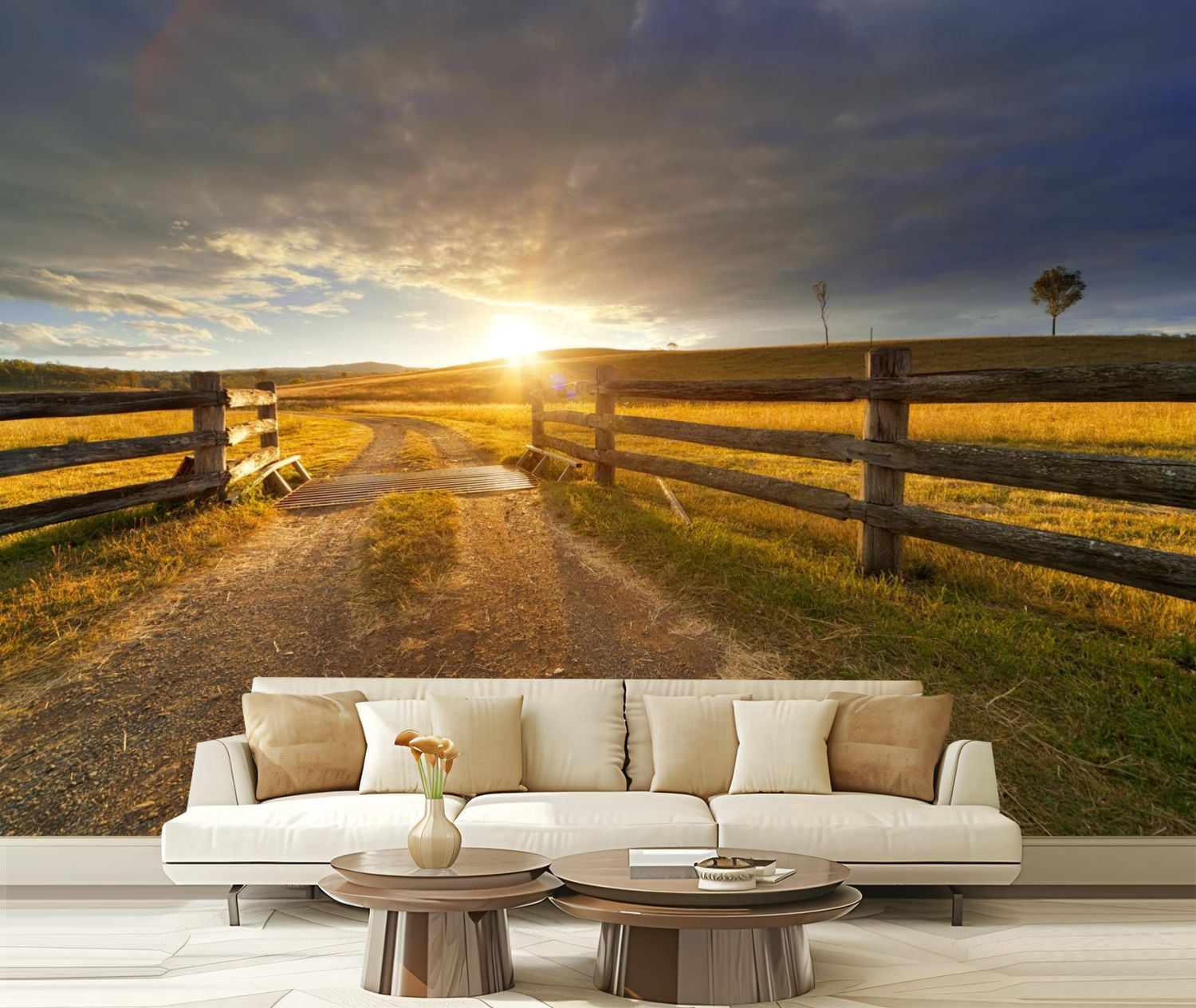 Peel and Stick Wallpaper Canvas Rustic Farm Modern Art Wall Mural Decor ...