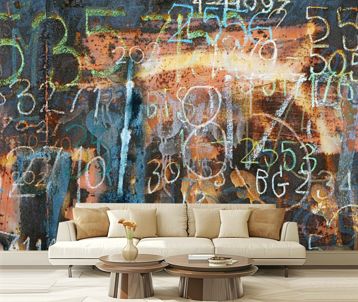 Peel and Stick Wallpaper Canvas Rusty metal grunge Modern Art Wall ...