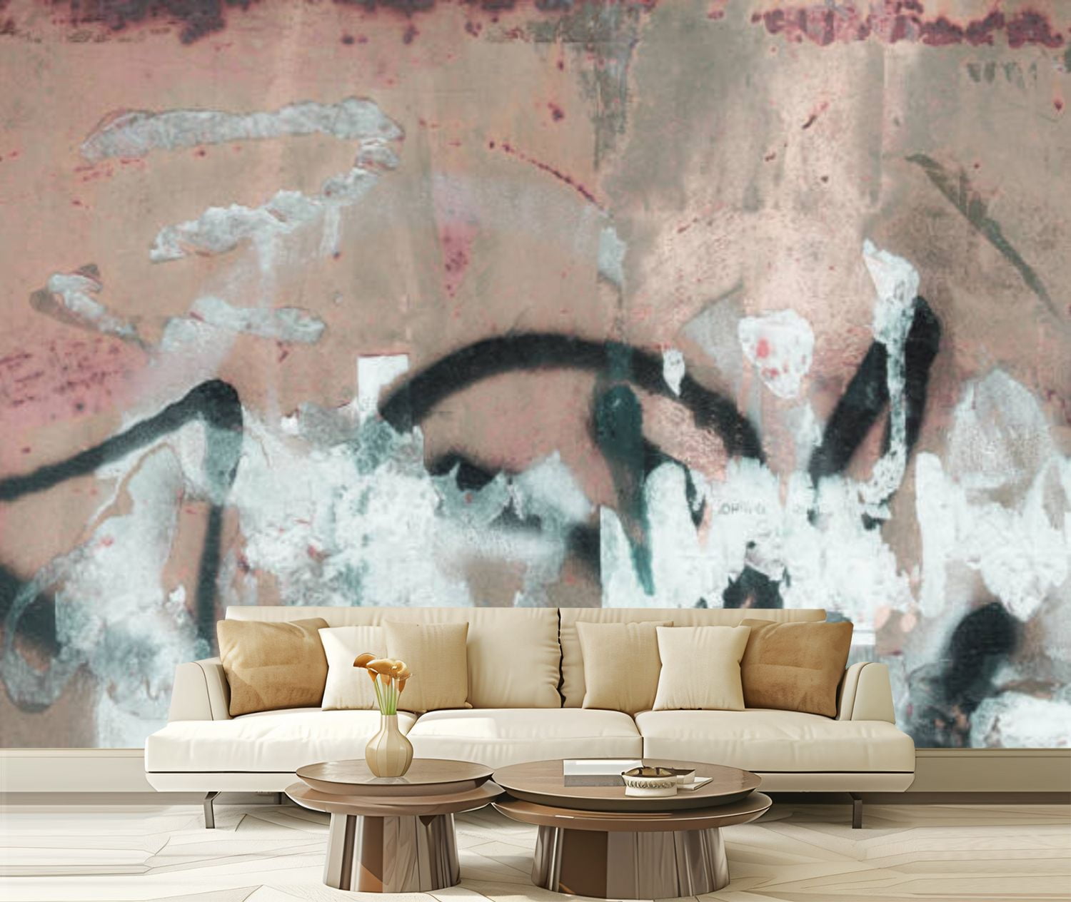 Peel and Stick Wallpaper Canvas Rusty metal texture Corroded grey iron ...