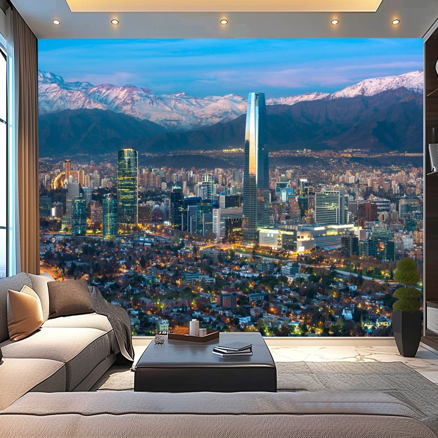 Peel and Stick Wallpaper Canvas Skyline Santiago de Chile Modern Art ...