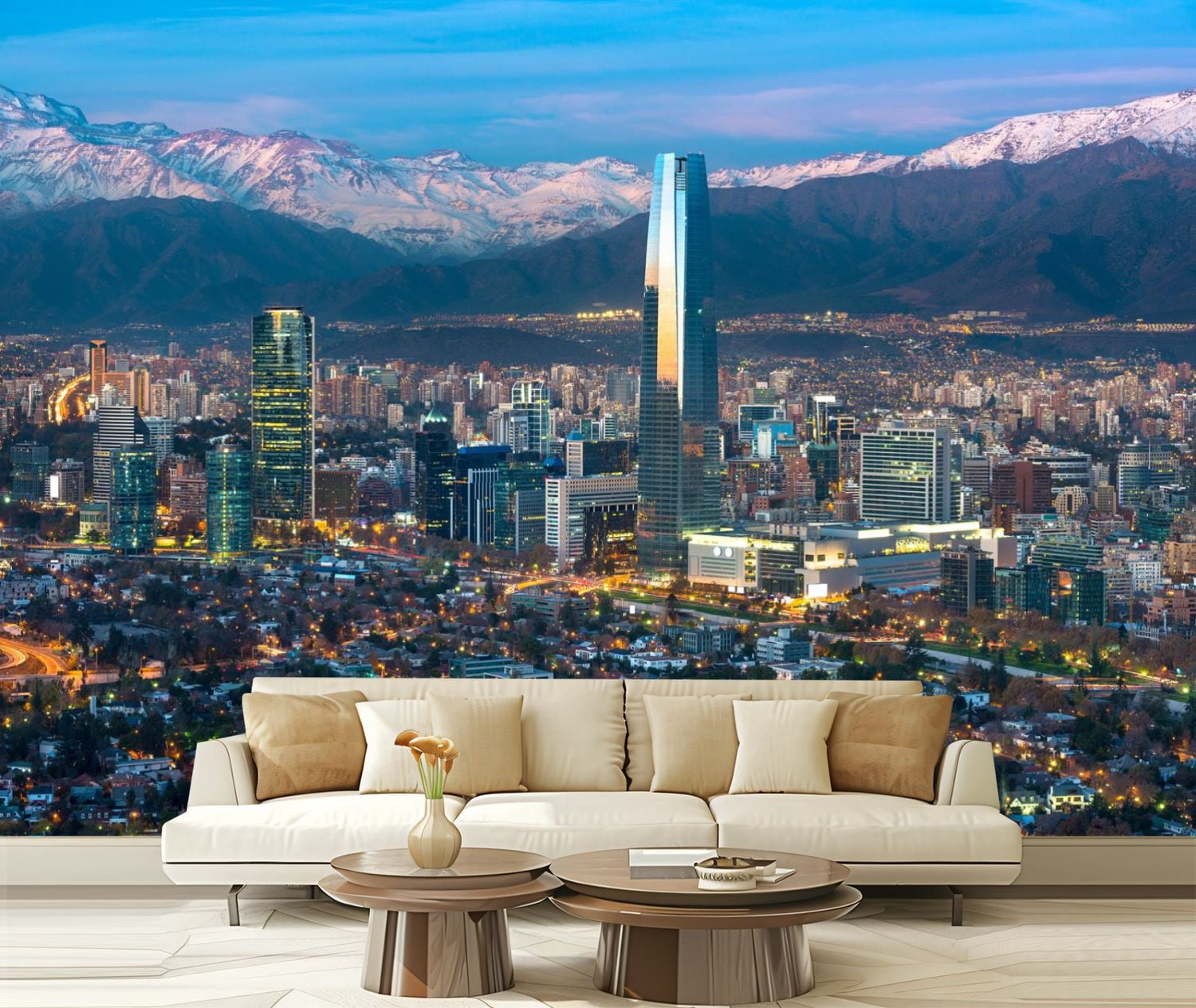 Peel and Stick Wallpaper Canvas Skyline Santiago de Chile Modern Art ...