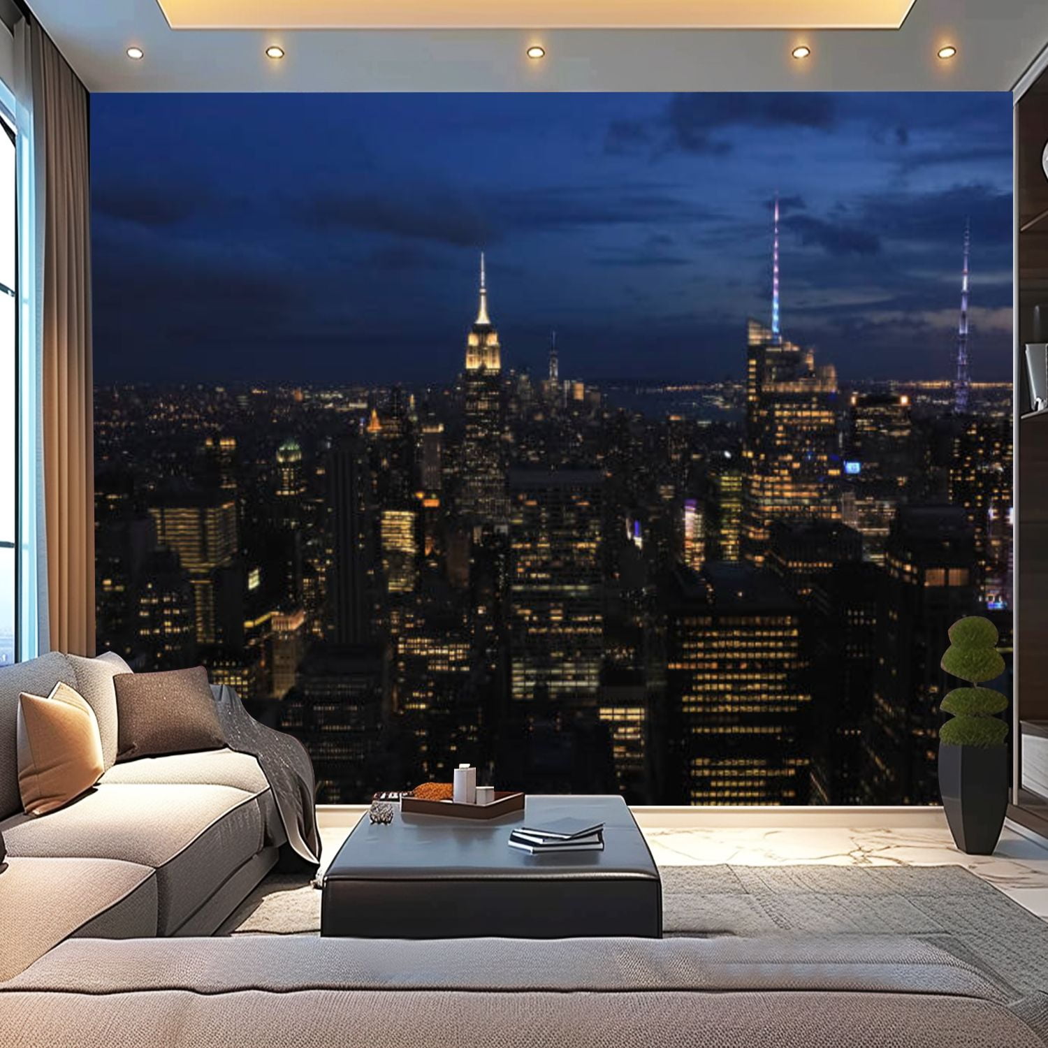 Peel and Stick Wallpaper Canvas Skyscrapers downtown New York ...