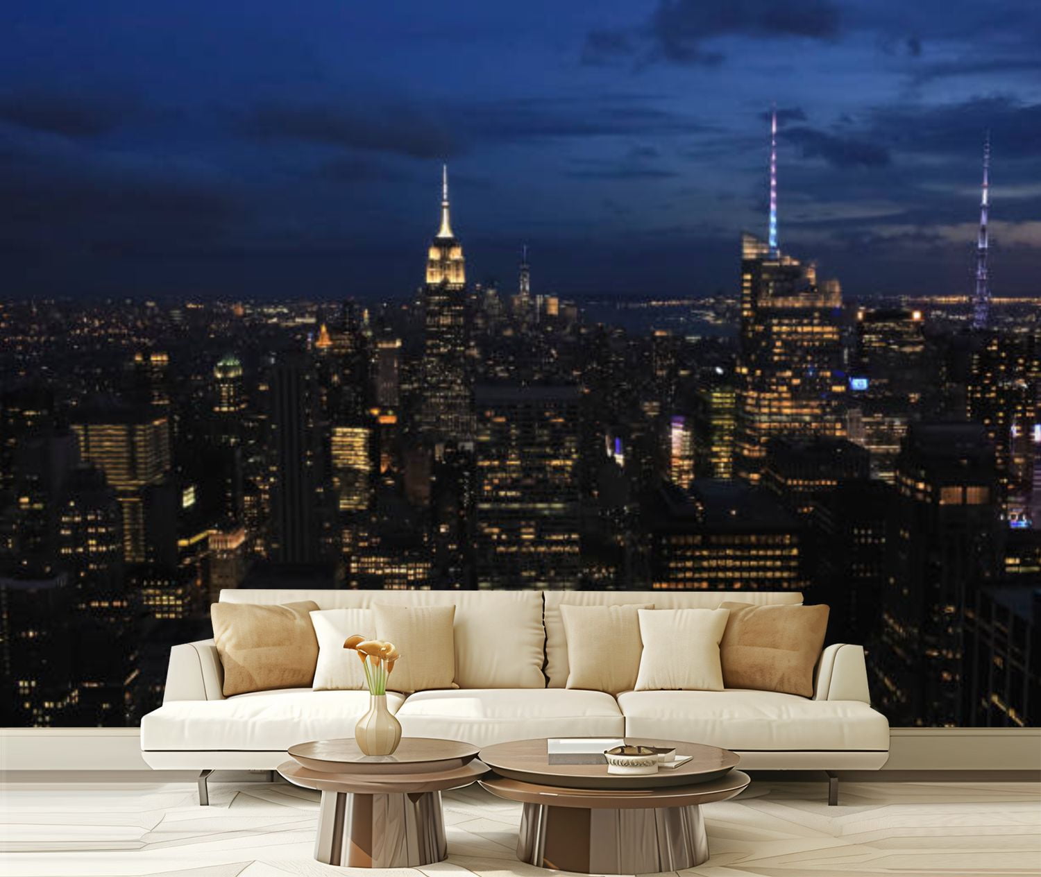 Peel and Stick Wallpaper Canvas Skyscrapers downtown New York ...