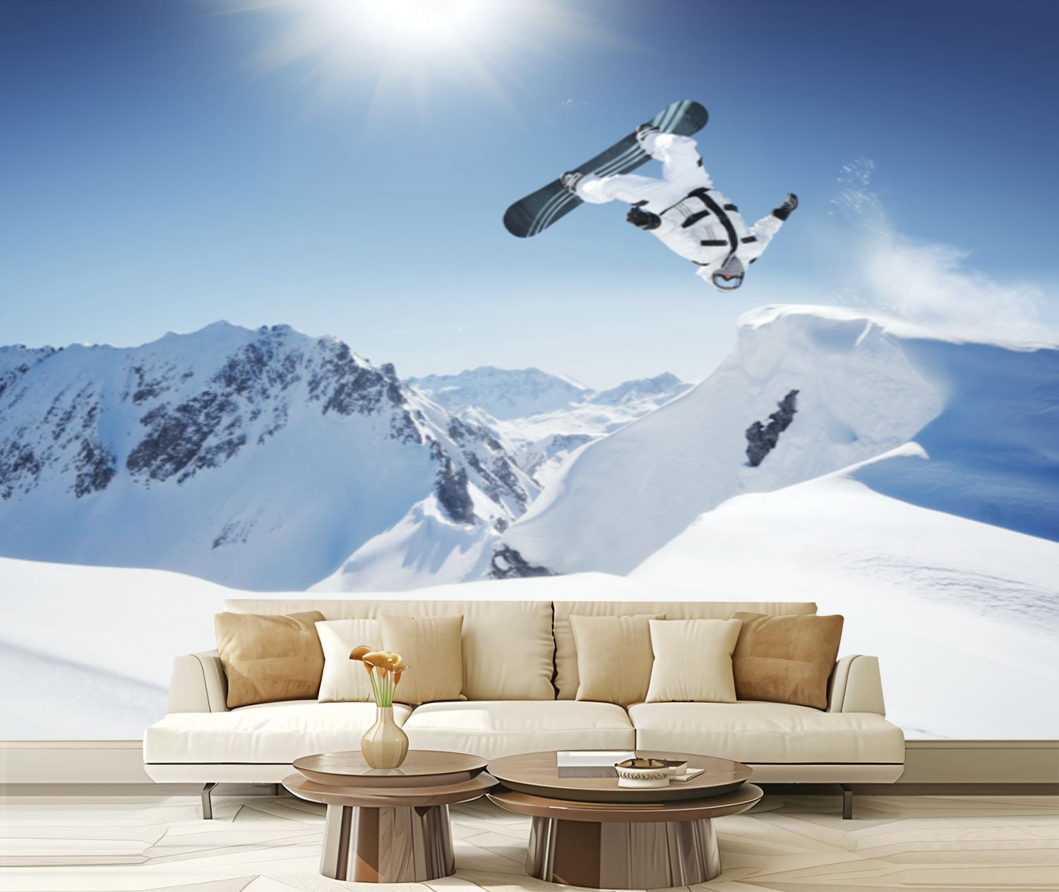 Peel and Stick Wallpaper Canvas Snowboard Modern Art Wall Mural Decor ...