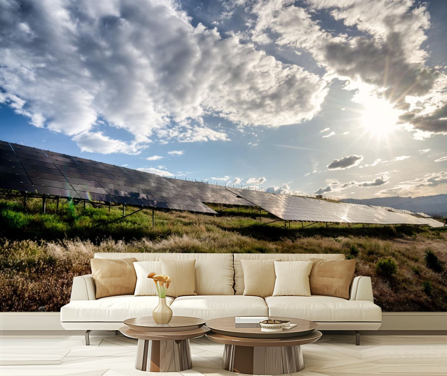 Peel and Stick Wallpaper Canvas Solar Farm Western Colorado Sunset Sun ...