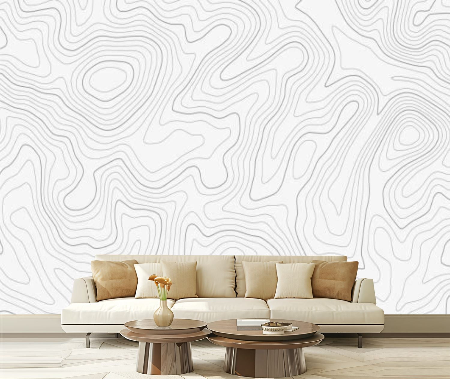 Peel and Stick Wallpaper Canvas Stylized topographic elevation map ...