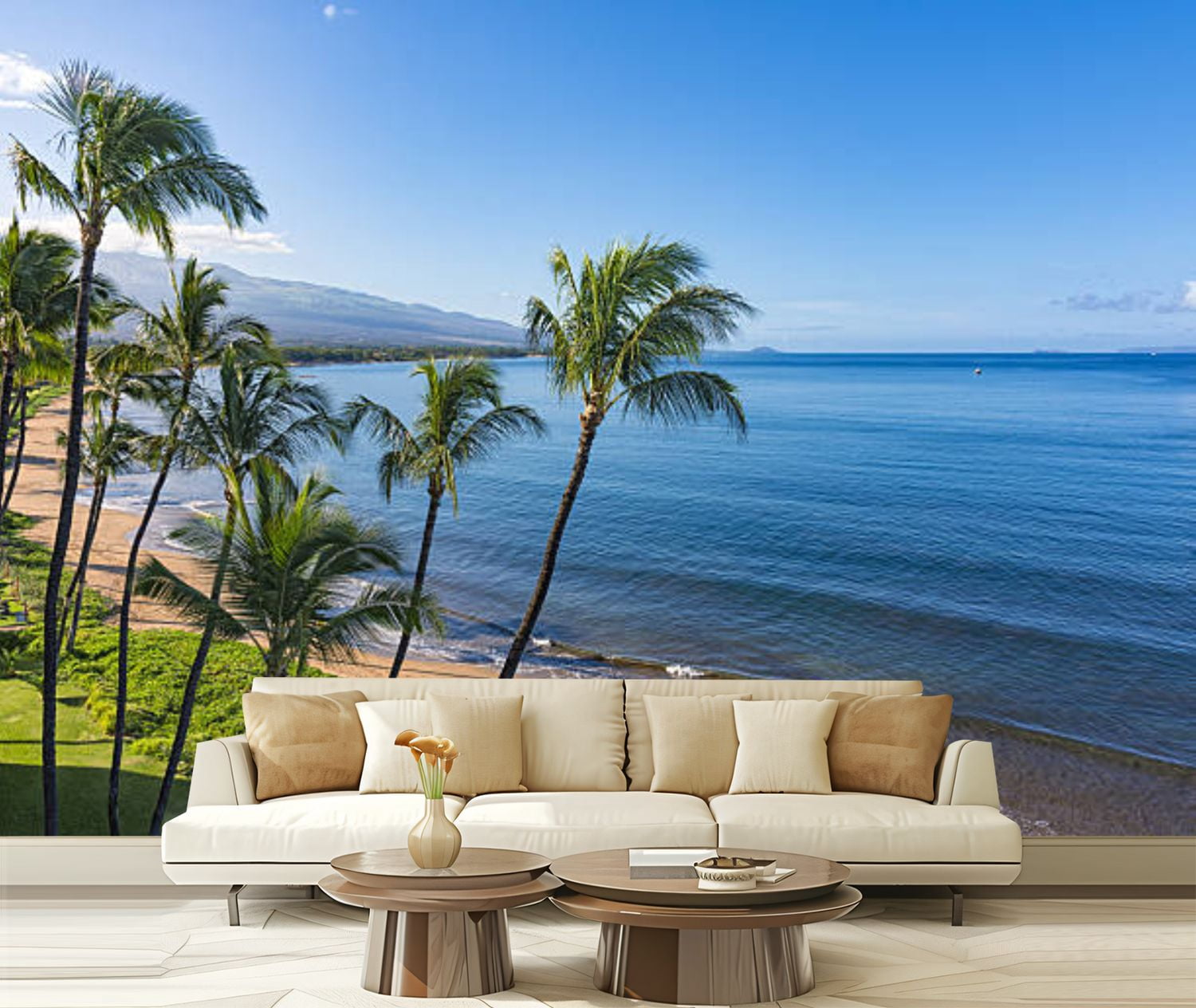 Peel and Stick Wallpaper Canvas Sugar Beach Kihei Maui Hawaii Modern ...