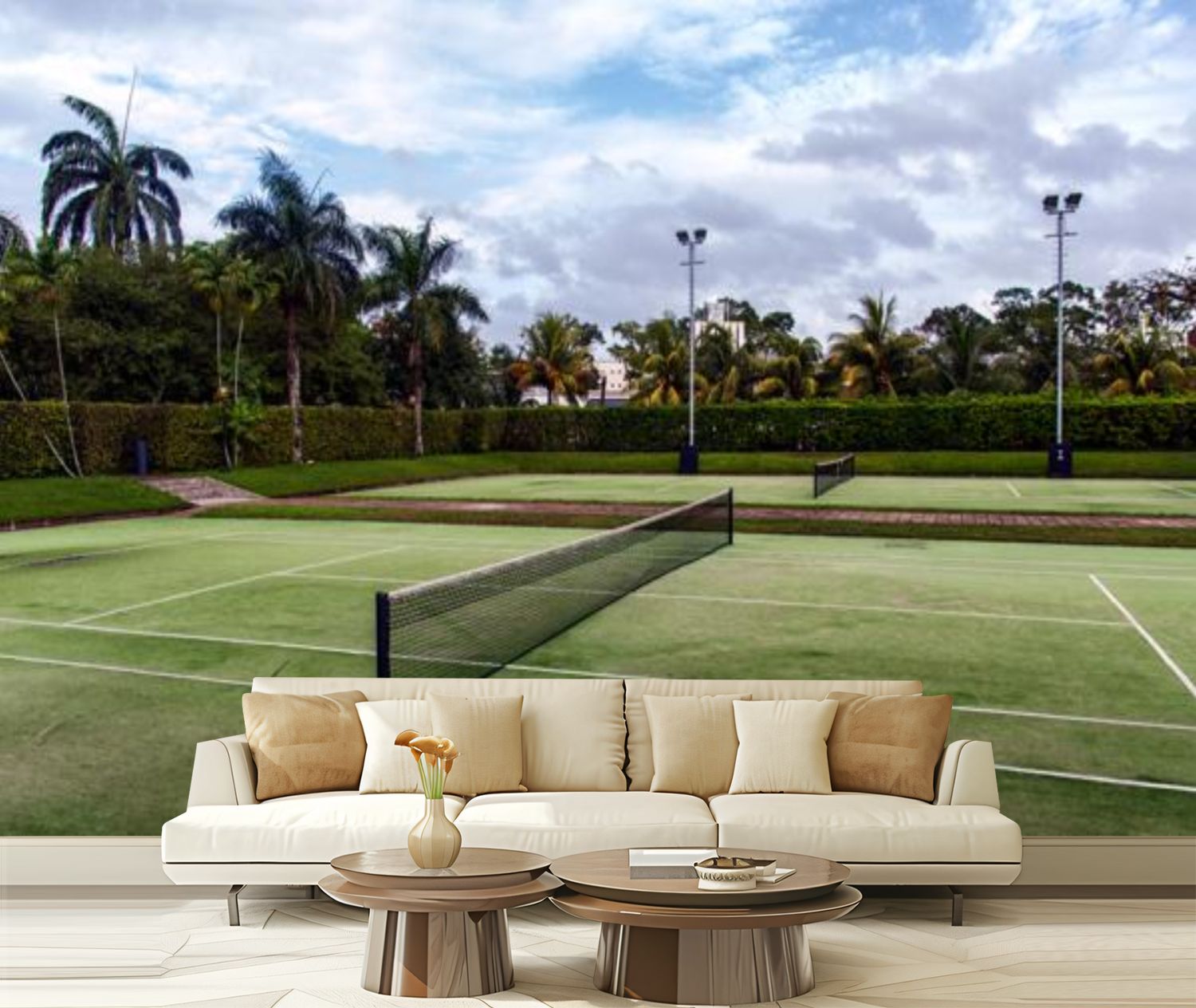 Peel and Stick Wallpaper Canvas Tennis Court Modern Art Wall Mural ...