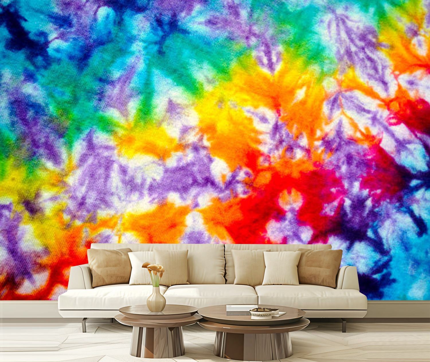 Peel and Stick Wallpaper Canvas Tied Dye Splotch Texture Modern Art ...