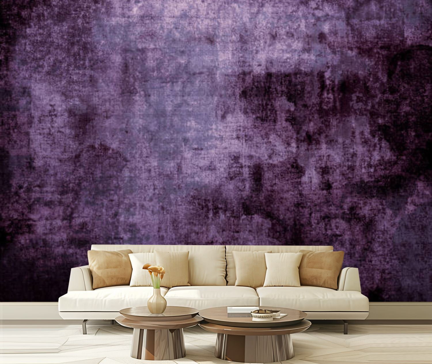 Peel and Stick Wallpaper Canvas Violet Purple Abstract Grunge Modern ...