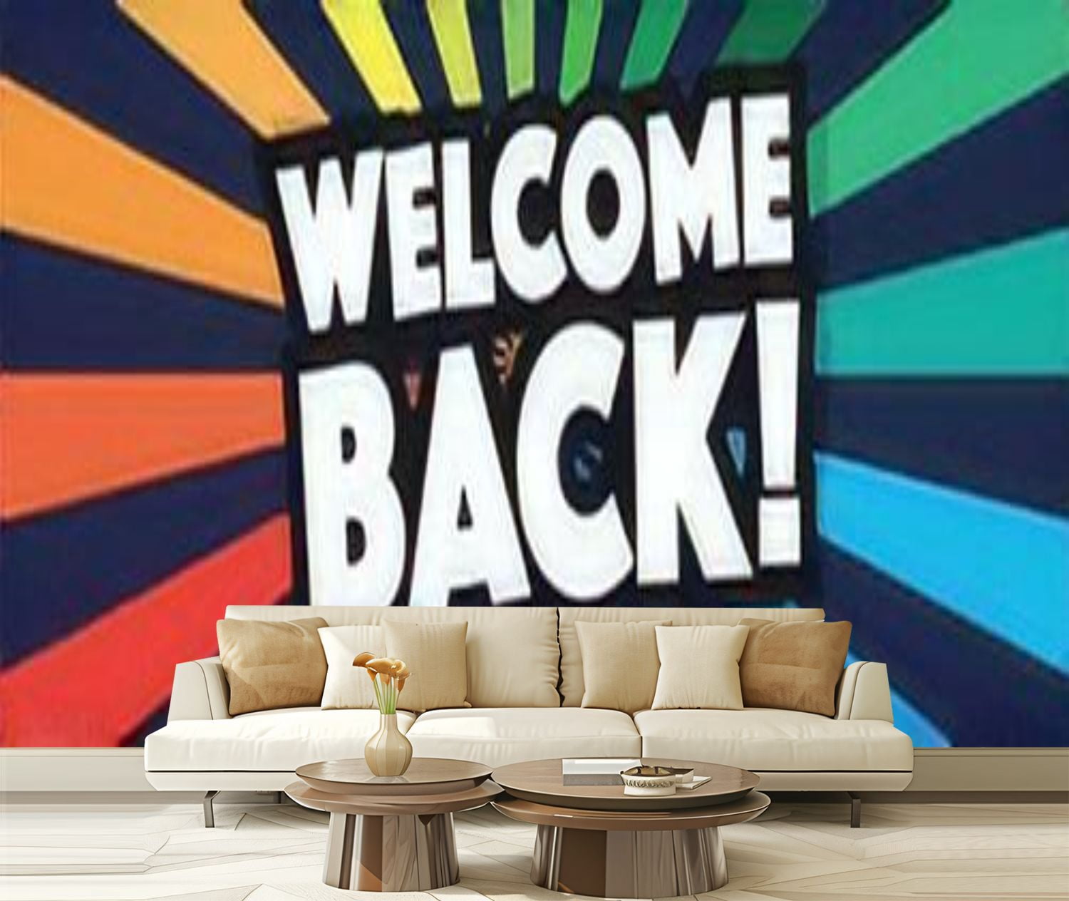 Peel and Stick Wallpaper Canvas Welcome back Modern Art Wall Mural ...