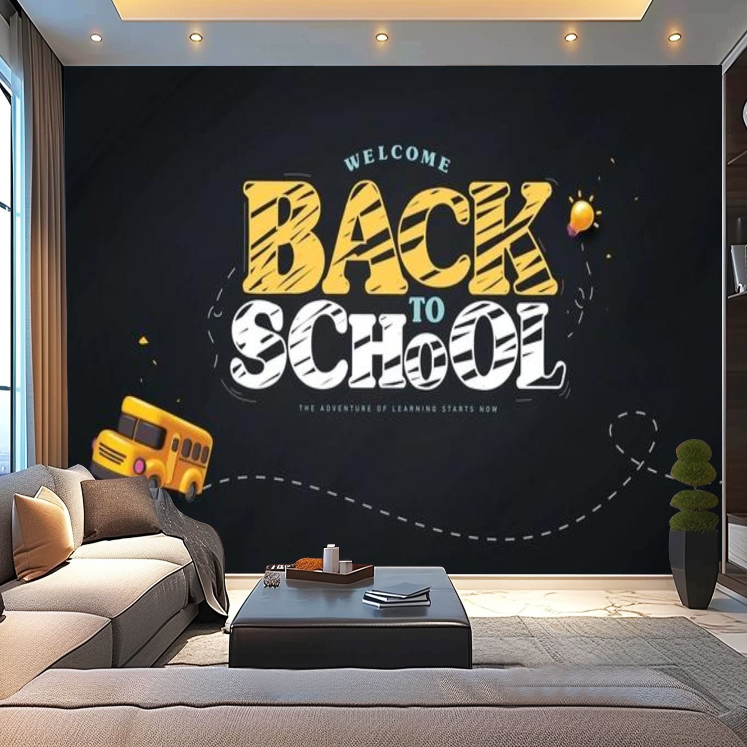 Peel and Stick Wallpaper Canvas Welcome back to school clipart design ...