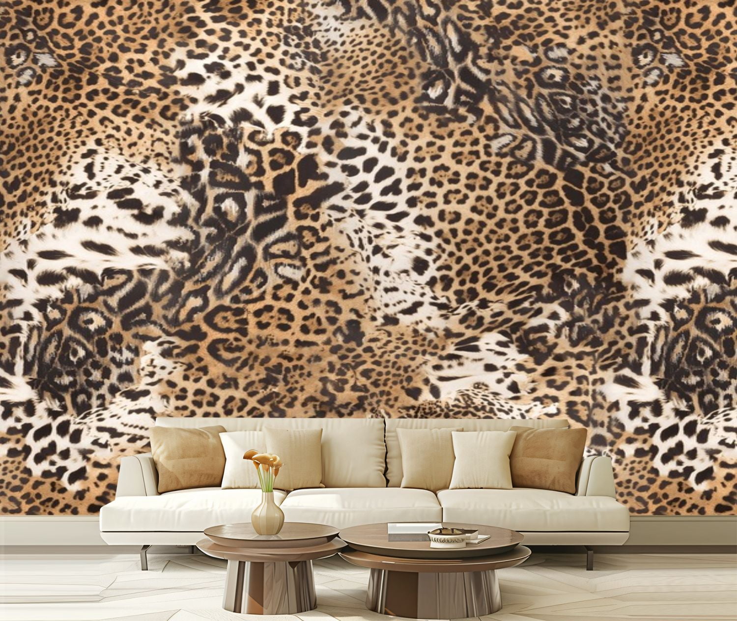 Peel and Stick Wallpaper Canvas animal mix furry seamless Modern Art ...
