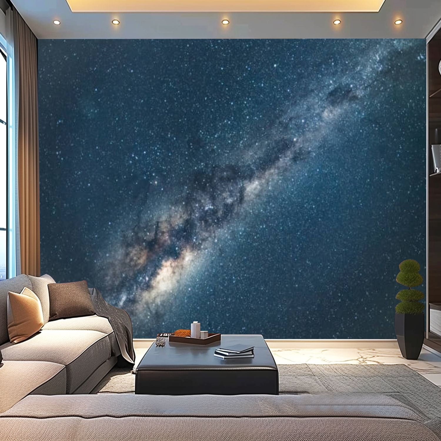 Peel and Stick Wallpaper Canvas emu Milky Way Sky Modern Art Wall Mural ...