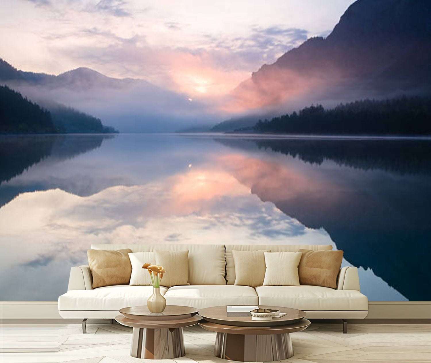 Peel and Stick Wallpaper Canvas lake plansee Modern Art Wall Mural ...