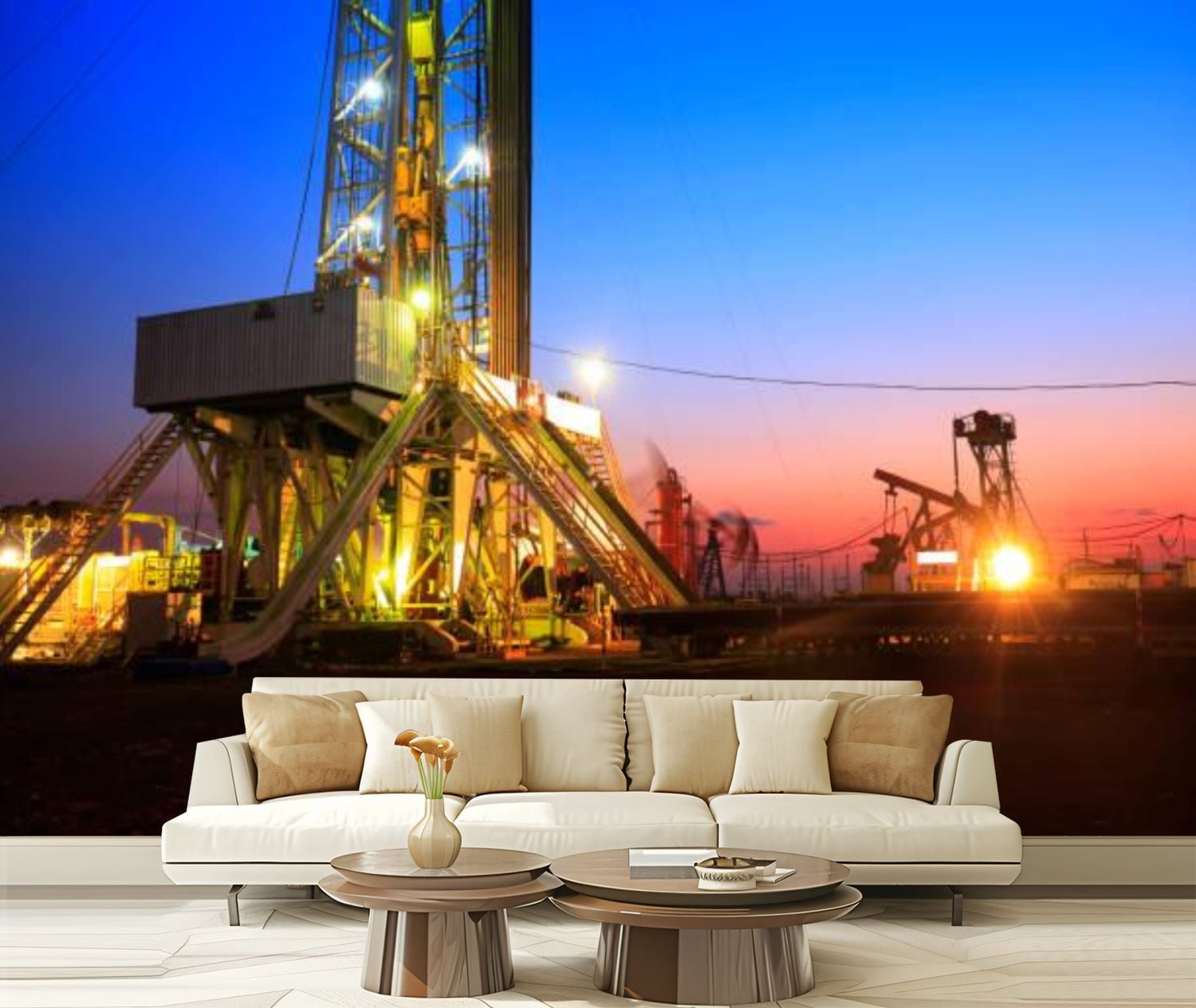 Peel and Stick Wallpaper Canvas oilfield derrick s pictures Modern Art ...