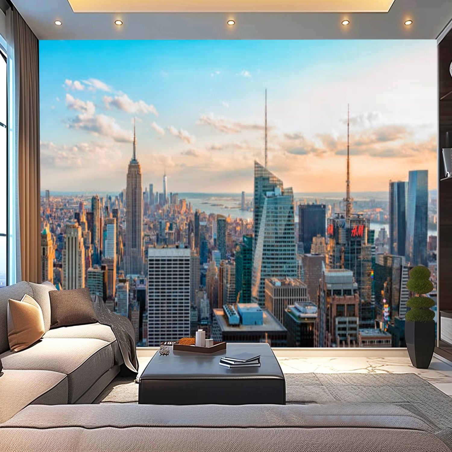 Peel and Stick Wallpaper Canvas skyline New York City United States ...