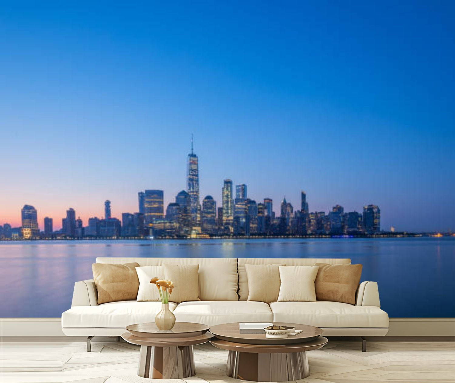 Peel and Stick Wallpaper Canvas skyline new york city night Modern Art ...