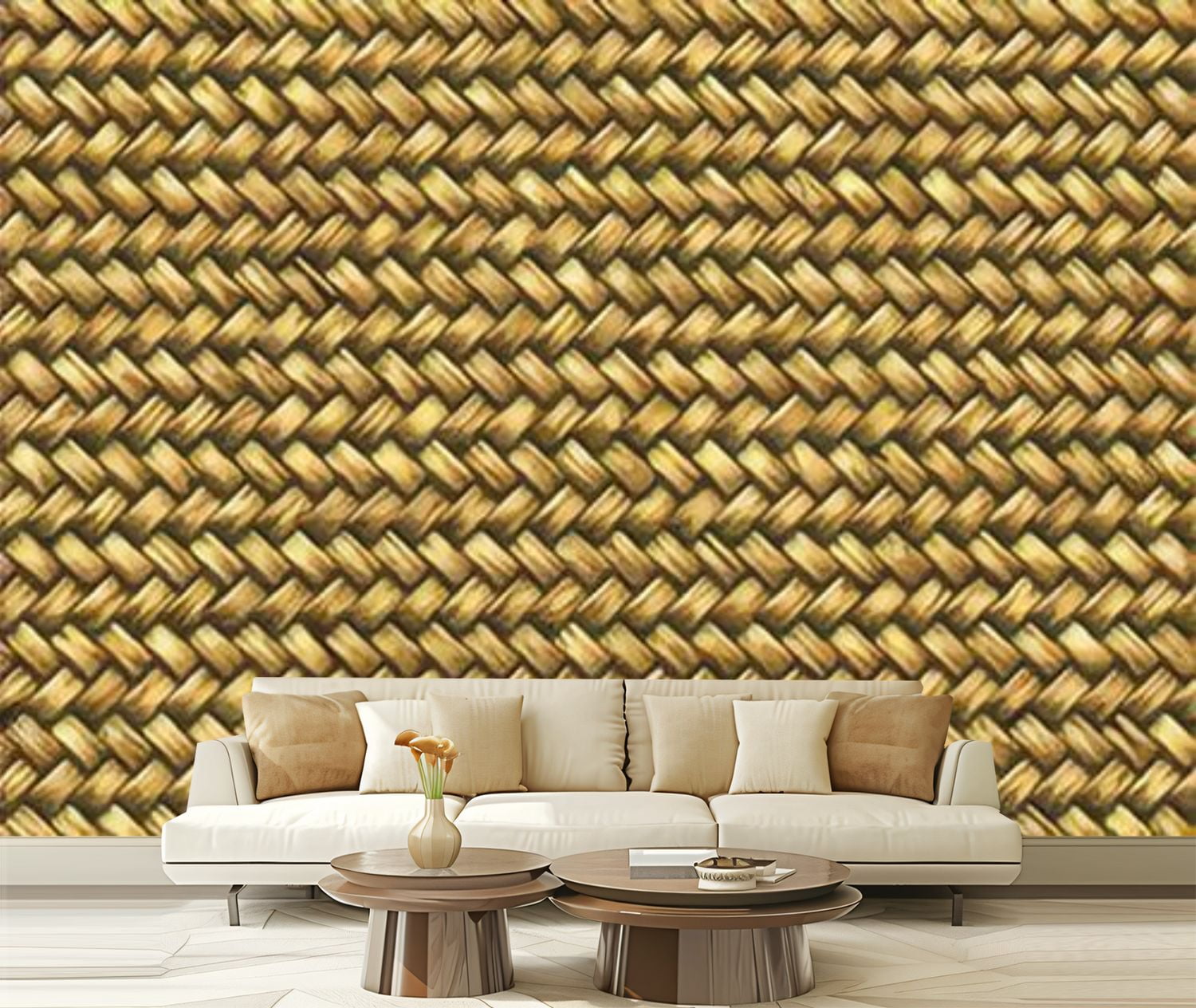 Peel and Stick Wallpaper Canvas thatch rattan weaved 3d Modern Art Wall ...