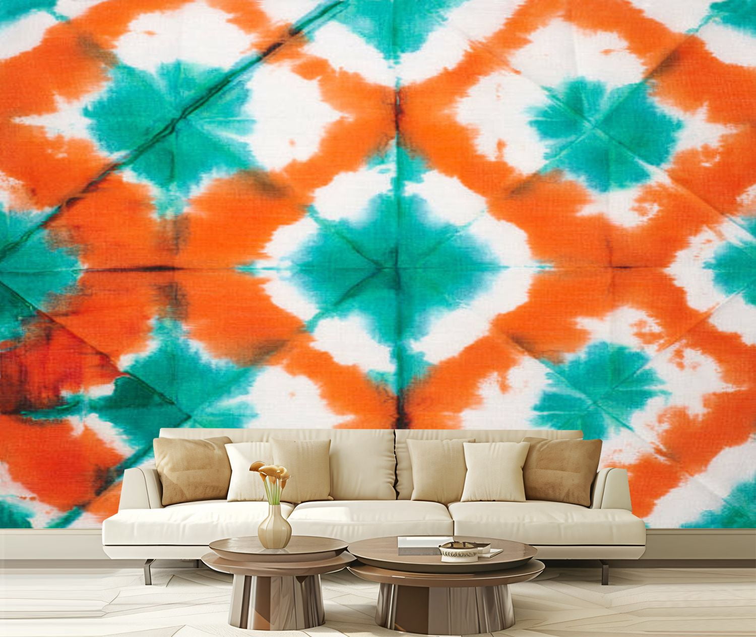 Peel And Stick Wallpaper Canvas Tie Dye Modern Art Wall Mural Decor