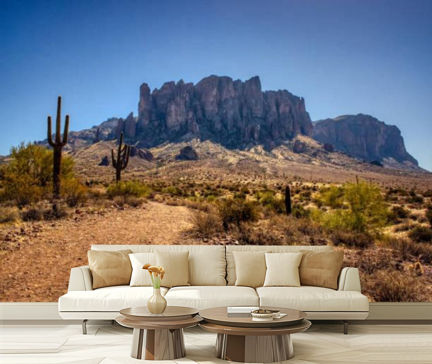 Peel and Stick Wallpaper Canvas trail to superstition mountains ...