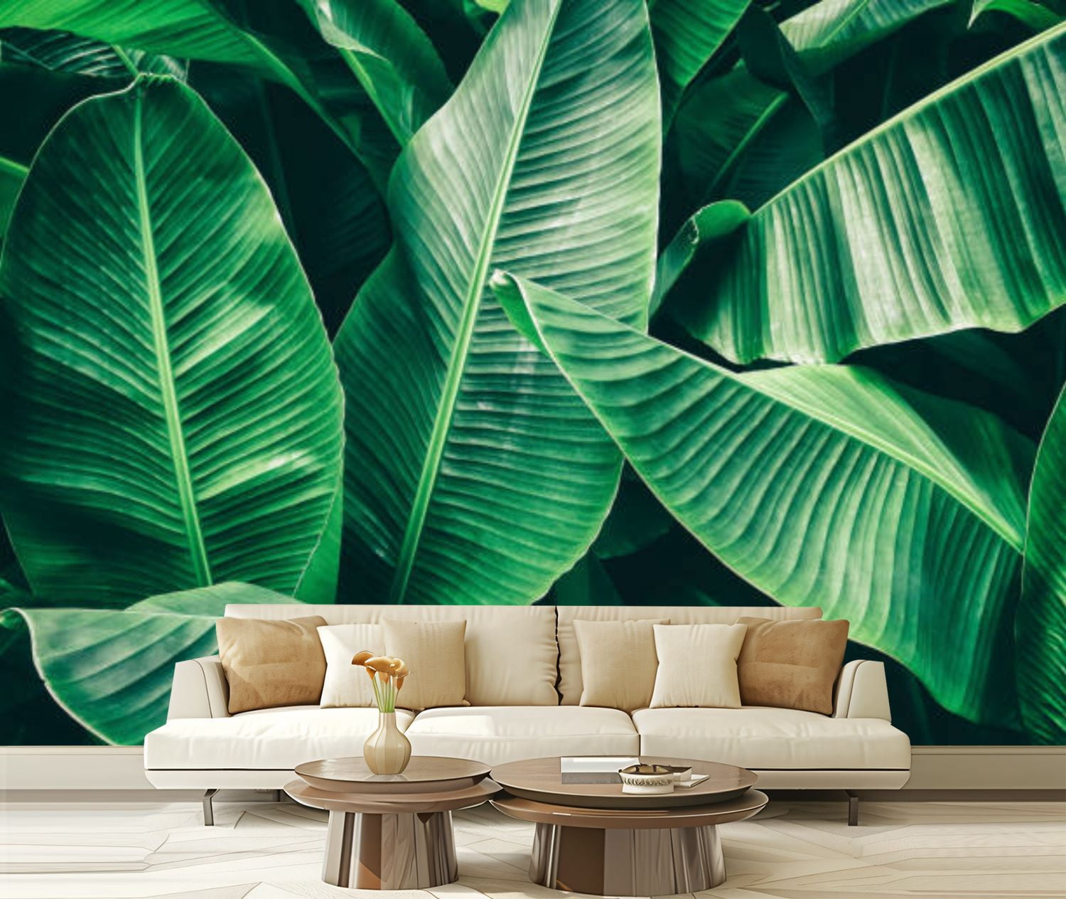 Peel and Stick Wallpaper Canvas tropical banana palm leaf Modern Art ...