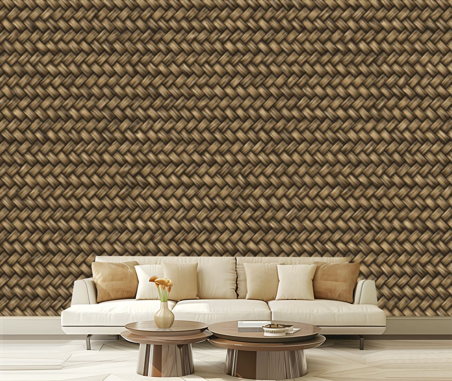 Peel and Stick Wallpaper Canvas weaved rattan structure 3d Modern Art ...
