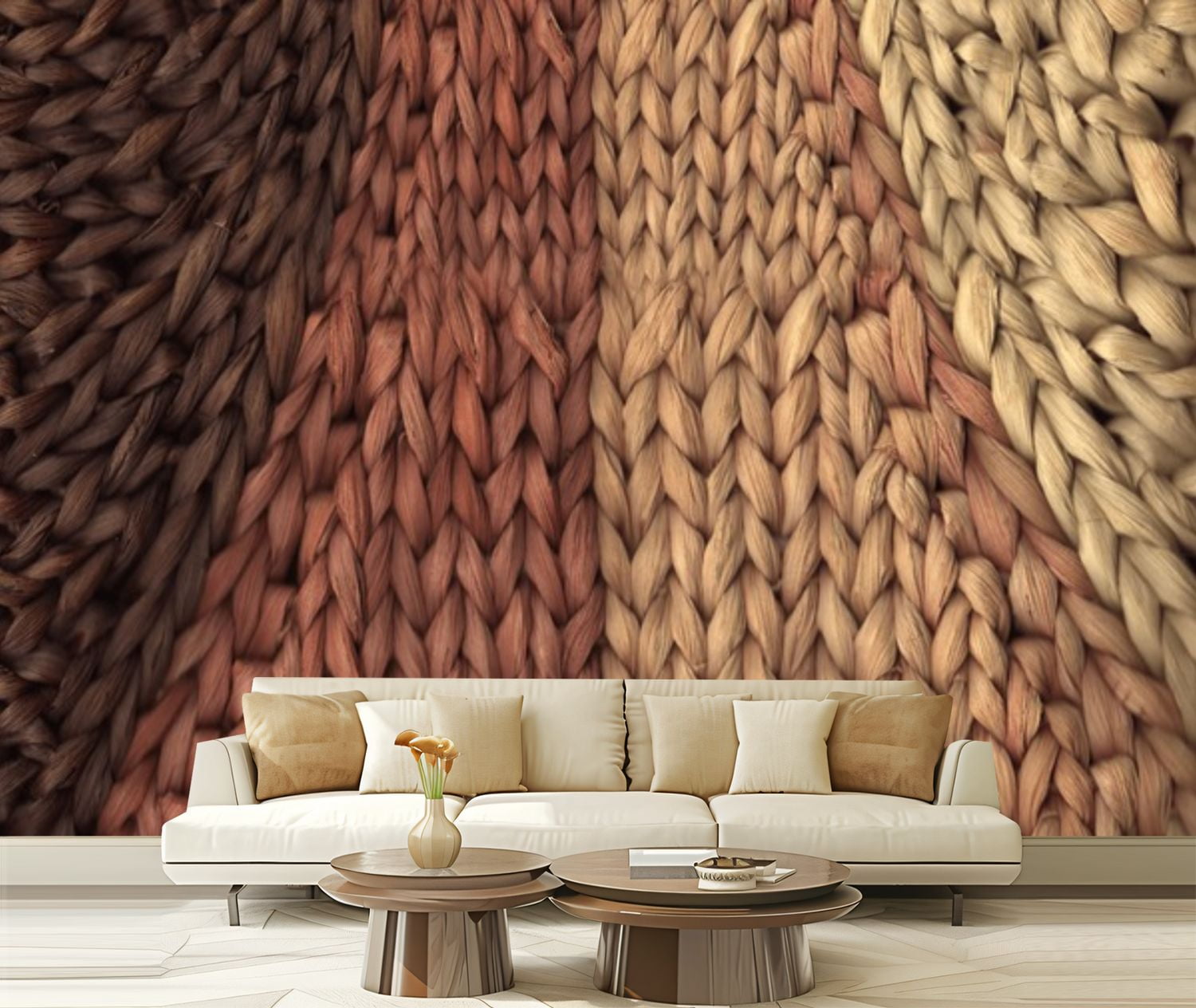 Peel and Stick Wallpaper Canvas wickerwork tan brown texture Modern Art Wall Mural Decor Self ...