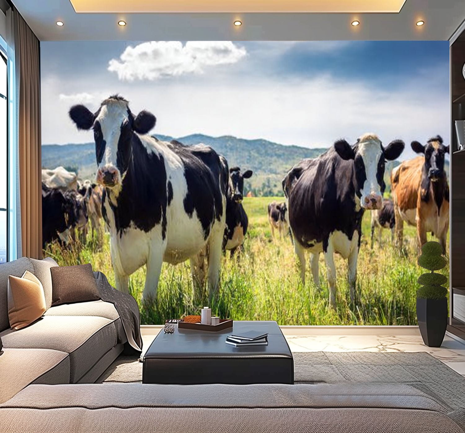 Peel and Stick Wallpaper Close up cows summer Modern Art Wall Mural ...