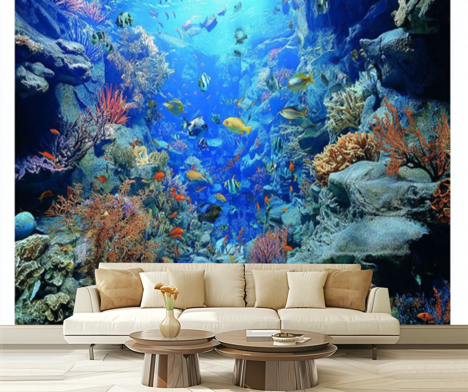 Peel and Stick Wallpaper Colorful Coral Reef Vibrant Fish Underwater ...