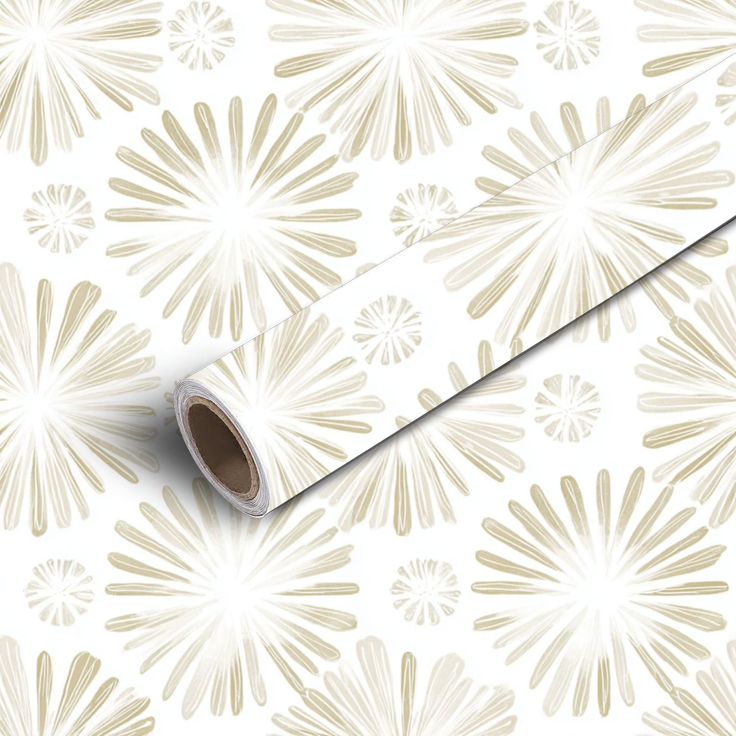 Peel and Stick Wallpaper Contact Paper Abstract Floral Burst Soft Beige ...