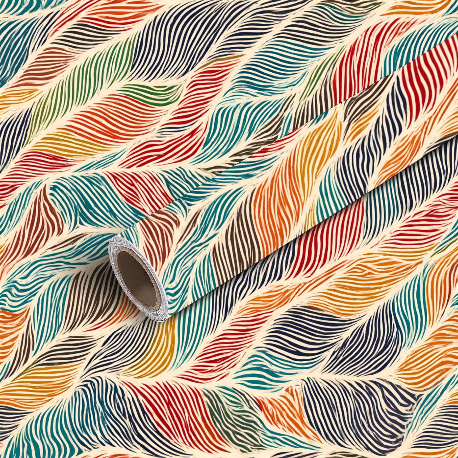Peel and Stick Wallpaper Contact Paper Abstract Wavy Line Multicolor ...
