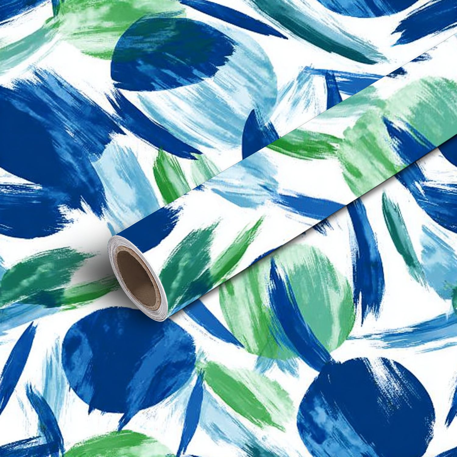Peel and Stick Wallpaper Contact Paper Abstract green blue brush ...