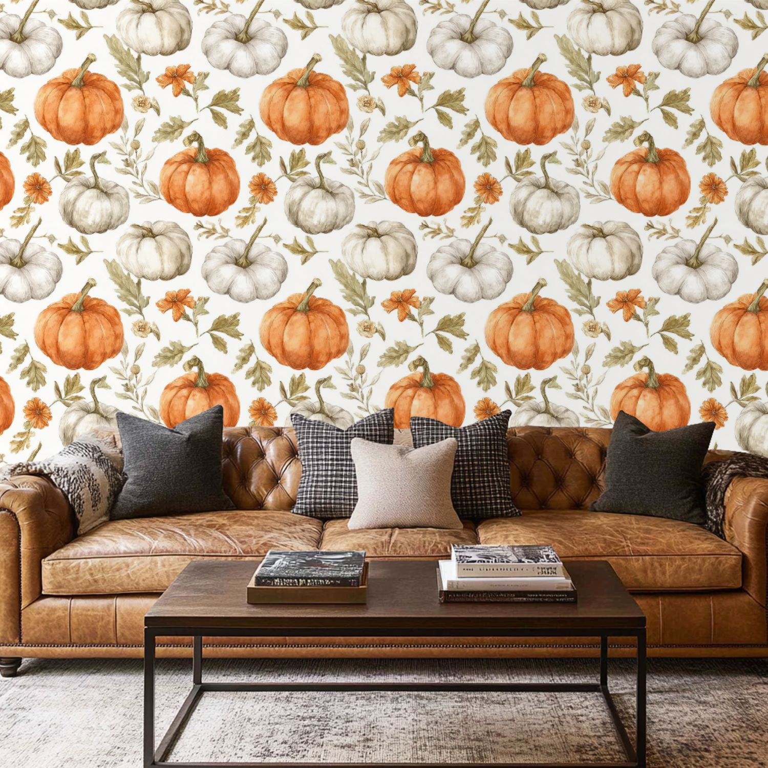 Peel and Stick Wallpaper Contact Paper Autumn themed repeat print ...