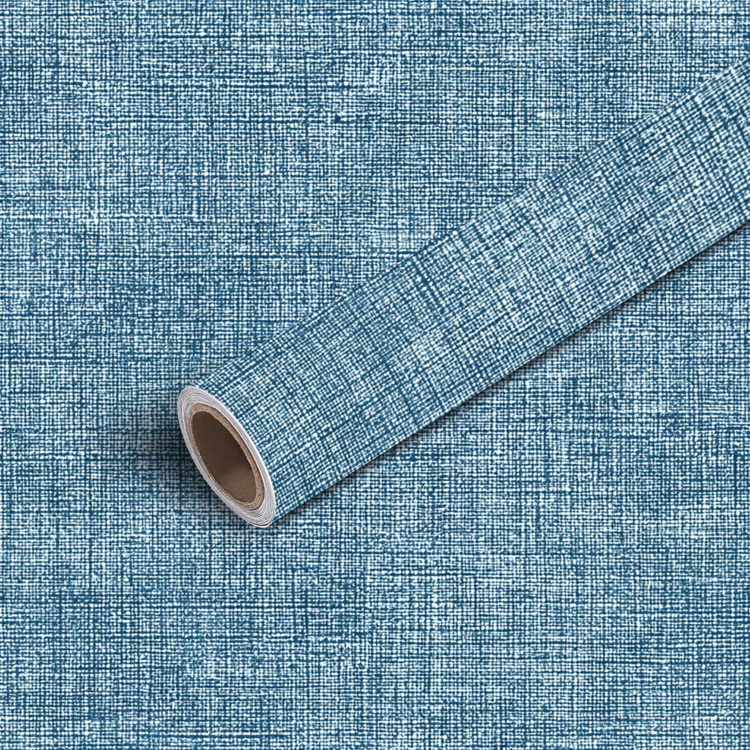 Peel and Stick Wallpaper Contact Paper Blue Woven Fabric Texture Subtle ...