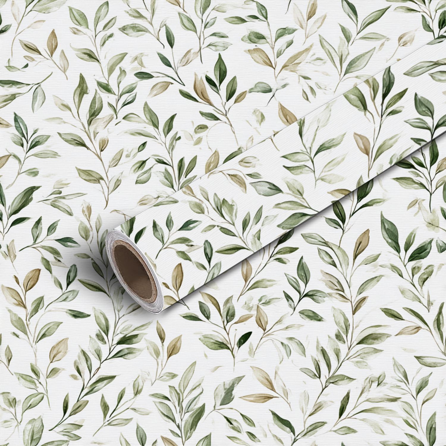 Peel and Stick Wallpaper Contact Paper Green Leaf Olive Leaf Modern ...