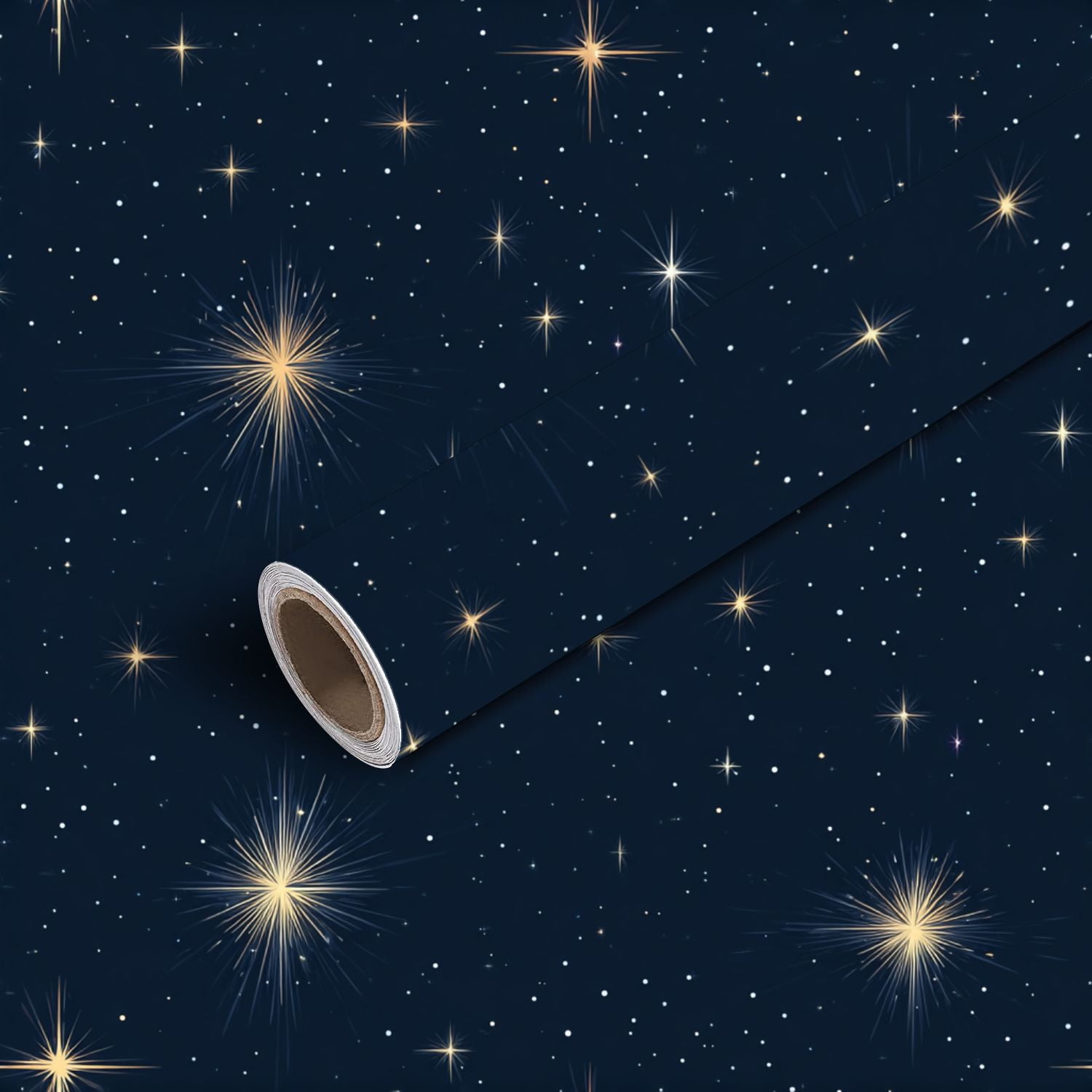 Peel and Stick Wallpaper Contact Paper Starry Night Sky Radiant Golden ...