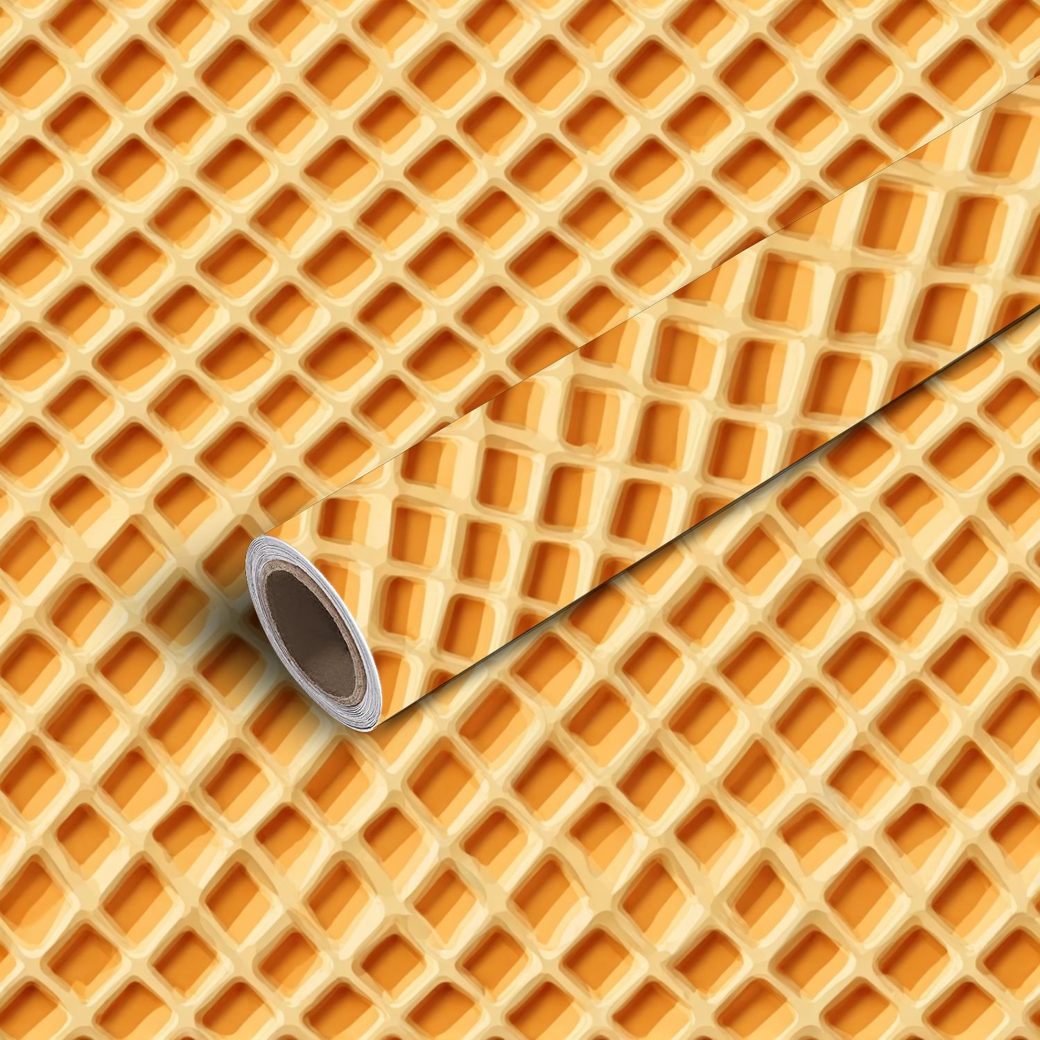 Peel and Stick Wallpaper Contact Paper Waffles texture quality orange ...