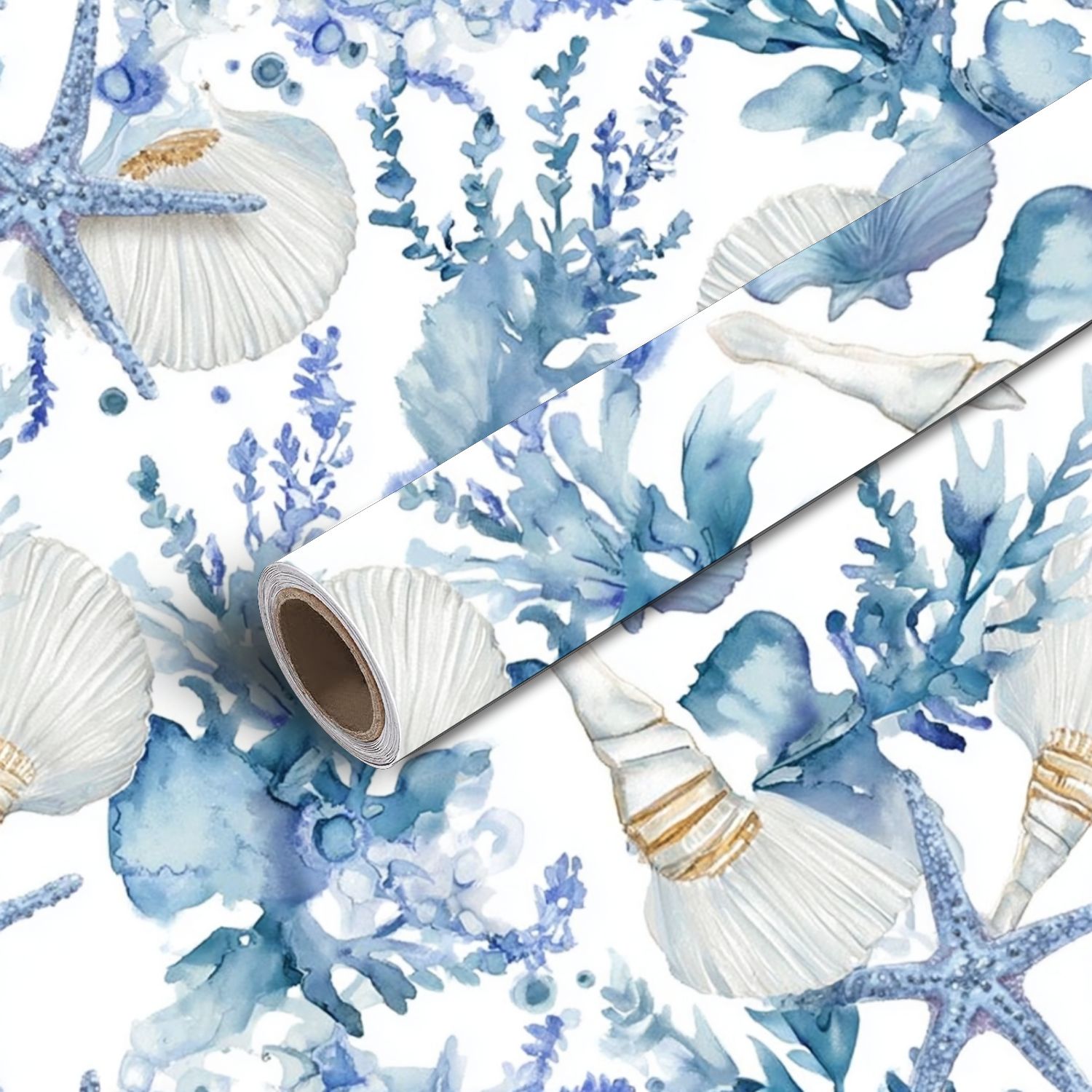 Peel and Stick Wallpaper Contact Paper Watercolor seaweed shall Self ...