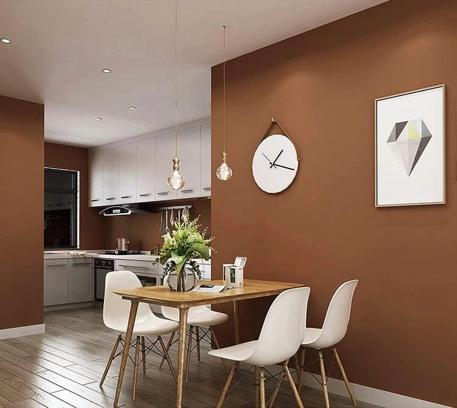 Peel and Stick Wallpaper Dark Orange Contact Paper 118"x17.7" Solid ...