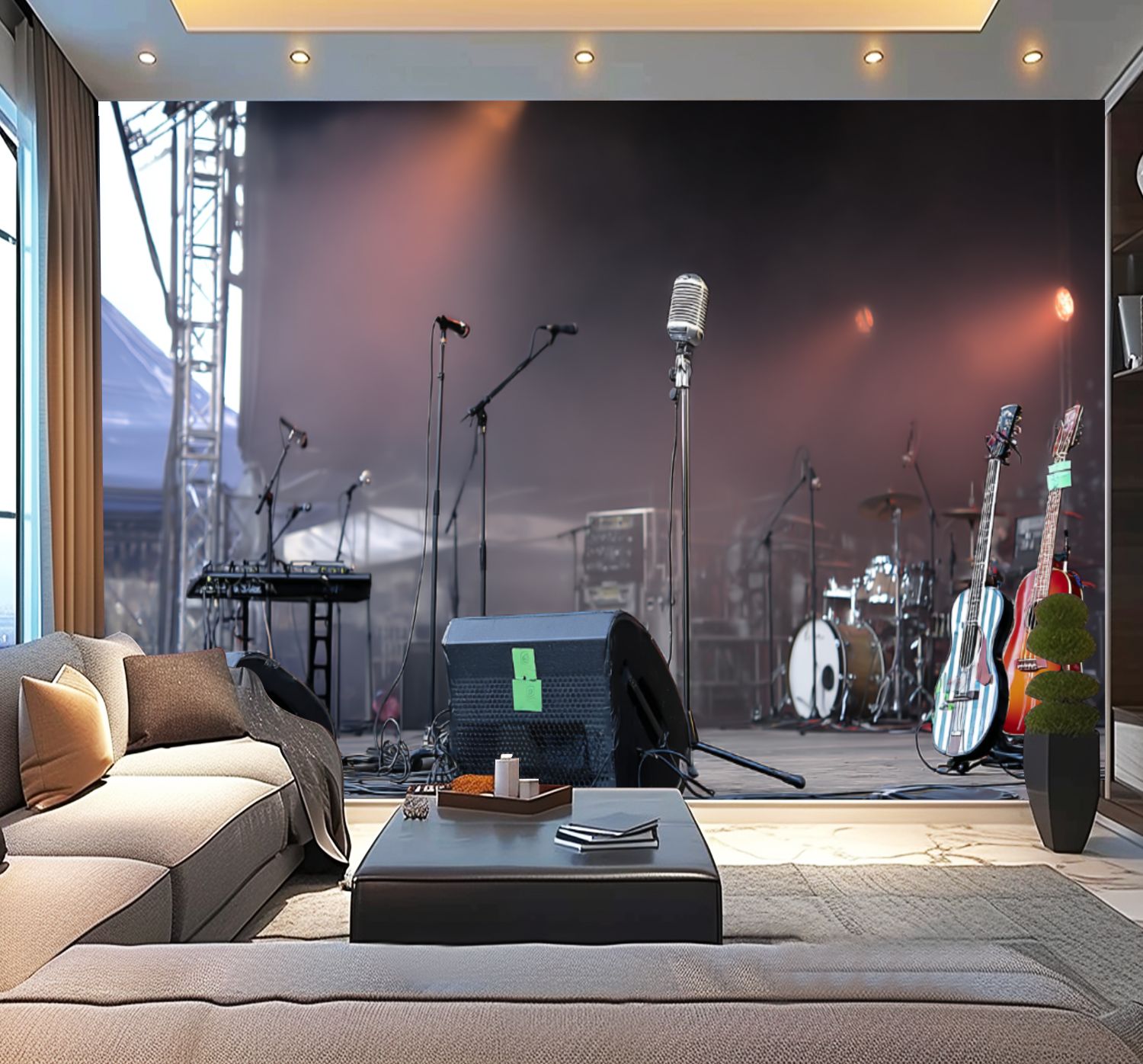 Peel and Stick Wallpaper Empty concert stage Modern Art Wall Mural ...