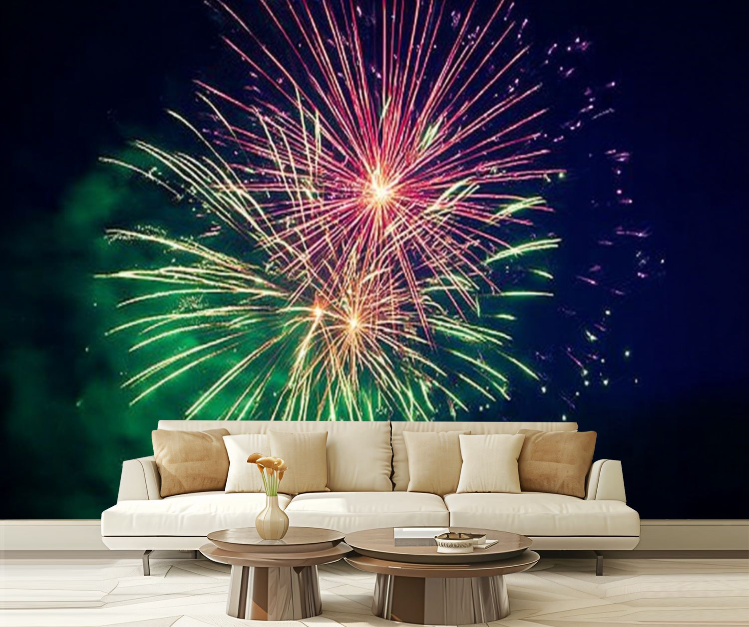 Peel and Stick Wallpaper Fireworks 4th July Modern Art Wall Mural Decor ...