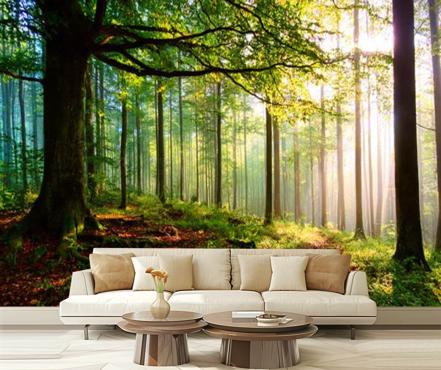 Peel and Stick Wallpaper Forest landscape Modern Art Wall Mural Decor ...
