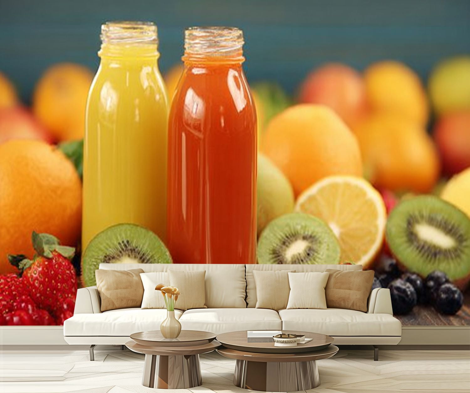 Peel and Stick Wallpaper Fresh fruit juices Modern Art Wall Mural Decor ...