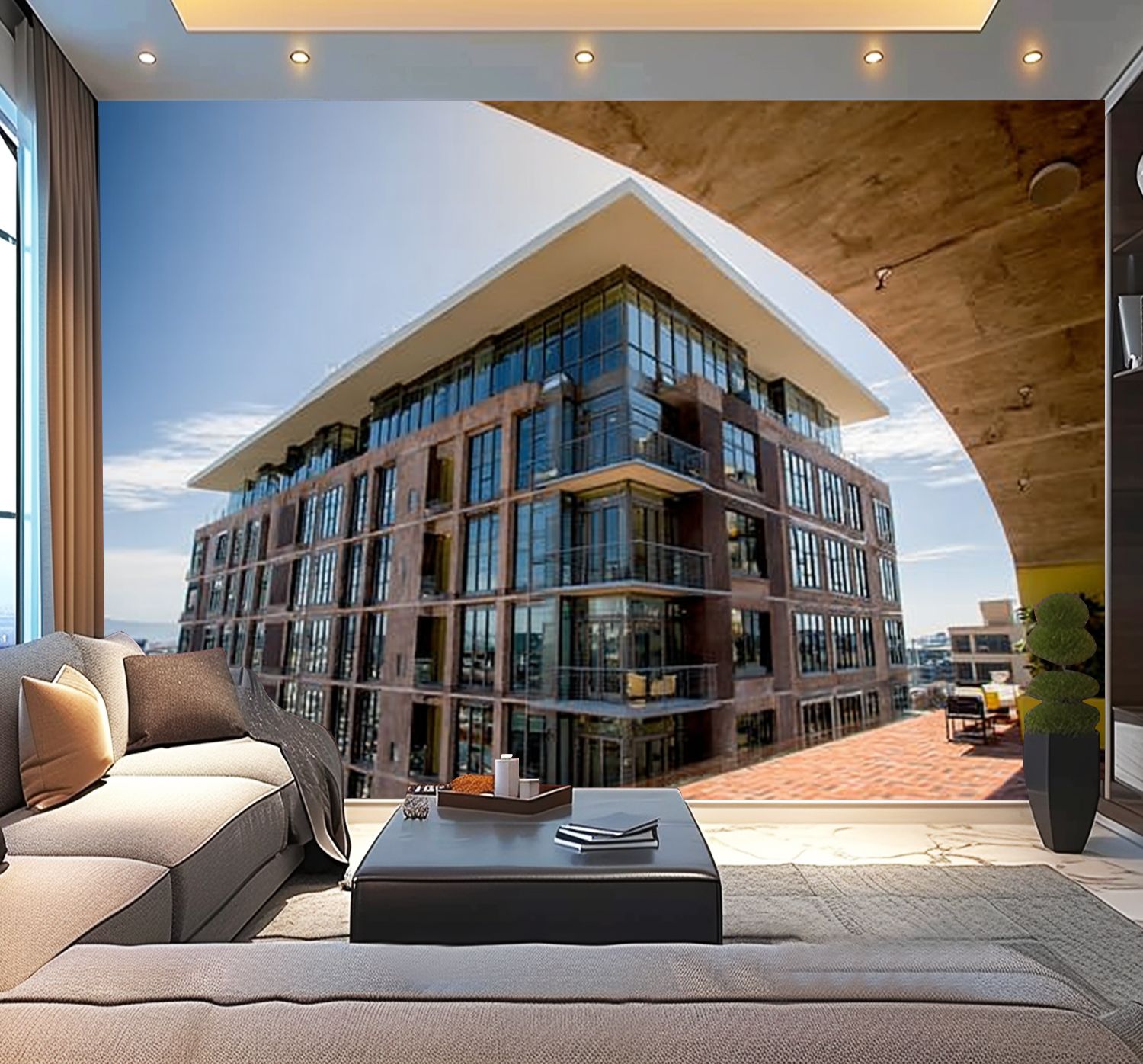Peel and Stick Wallpaper Glass Loft los angeles Modern Art Wall Mural ...