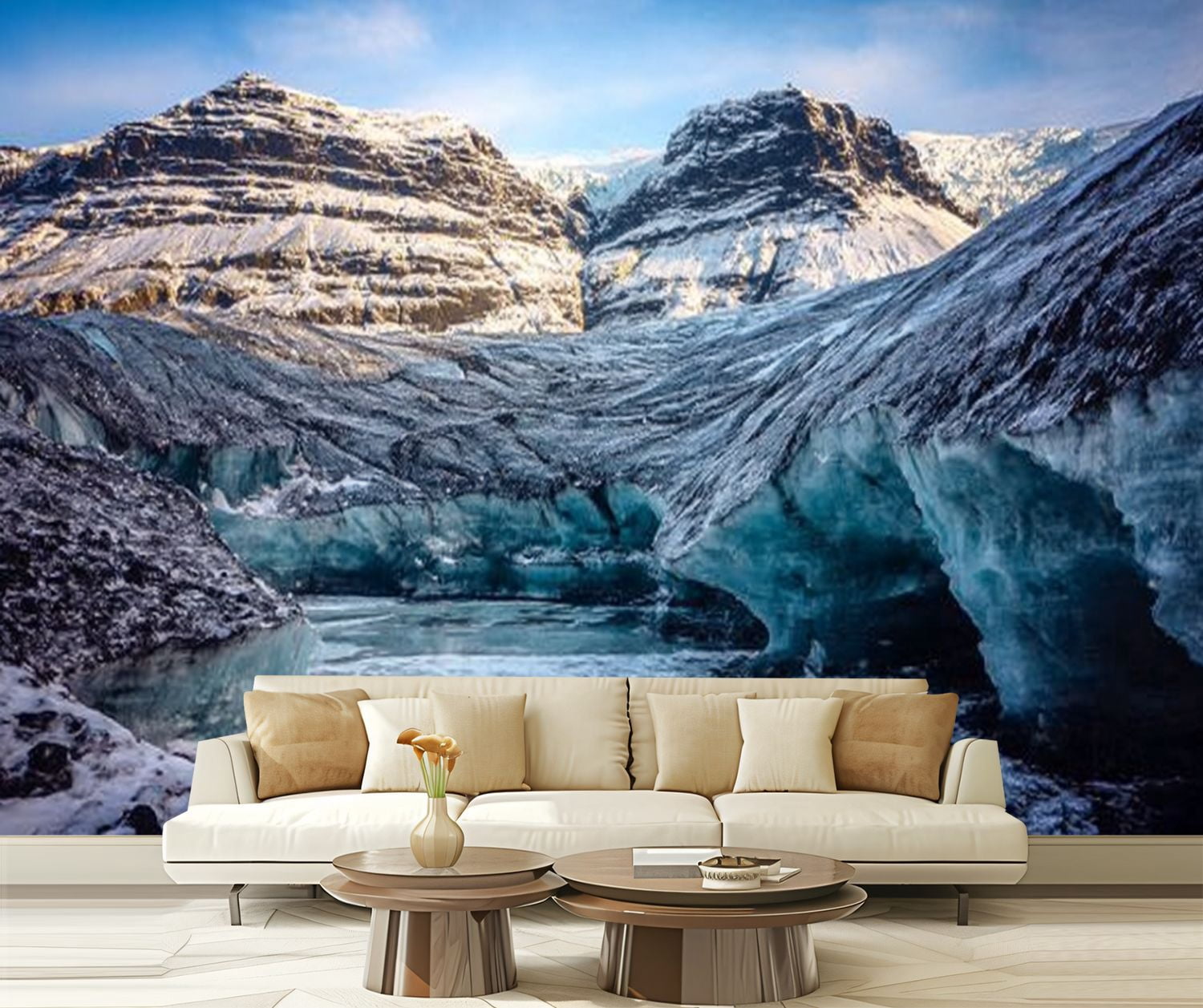 Peel and Stick Wallpaper Ice cave entry end an glacier field Modern Art ...