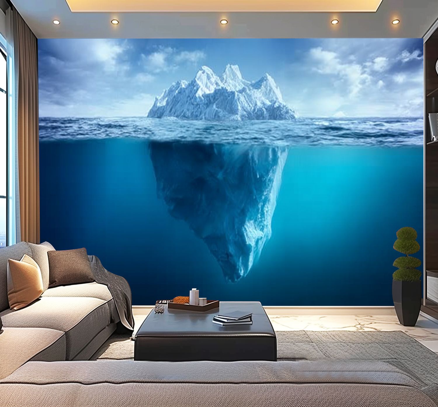 Peel and Stick Wallpaper Iceberg Floating Arctic Sea Modern Art Wall ...