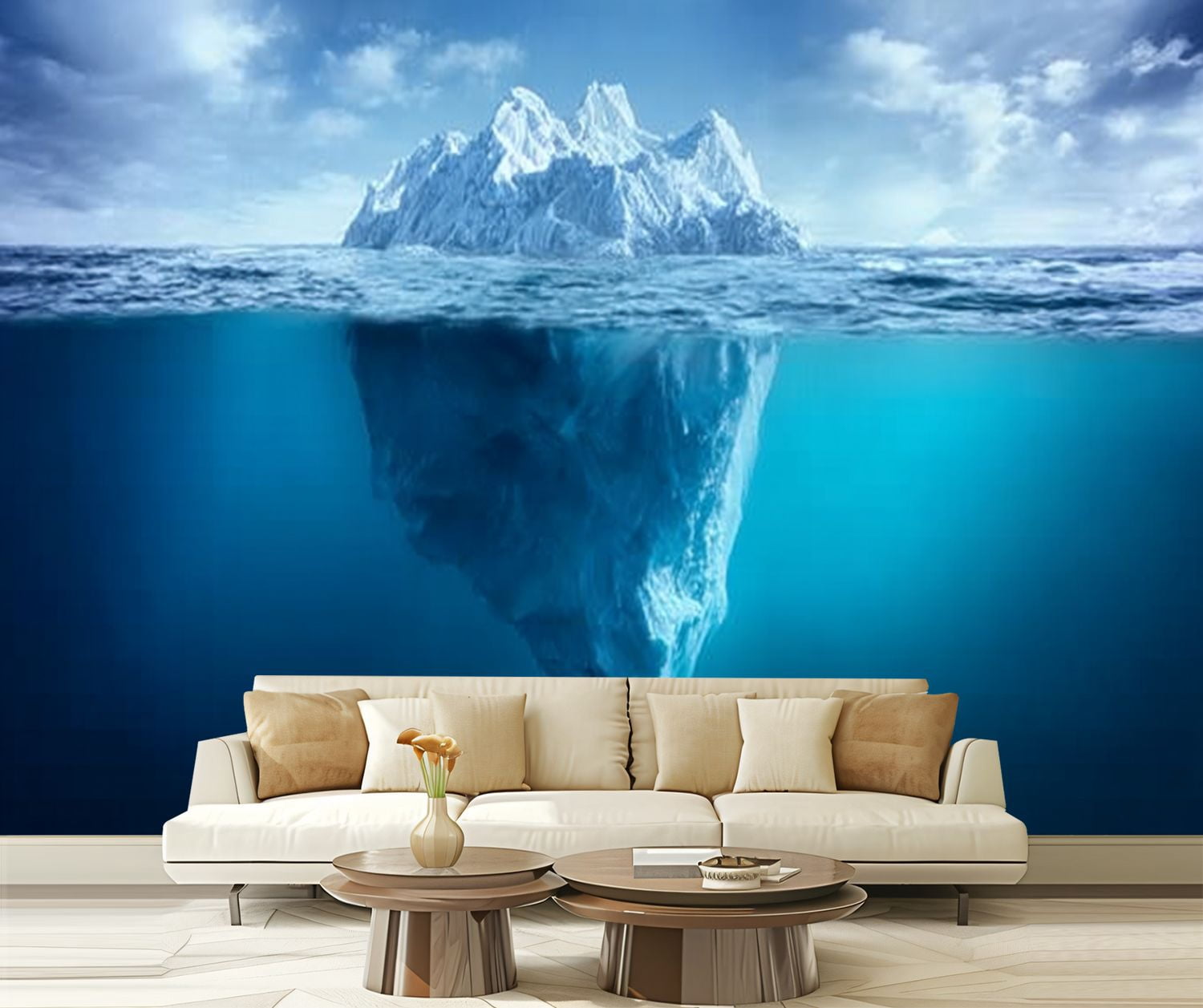 Peel and Stick Wallpaper Iceberg Floating Arctic Sea Modern Art Wall ...
