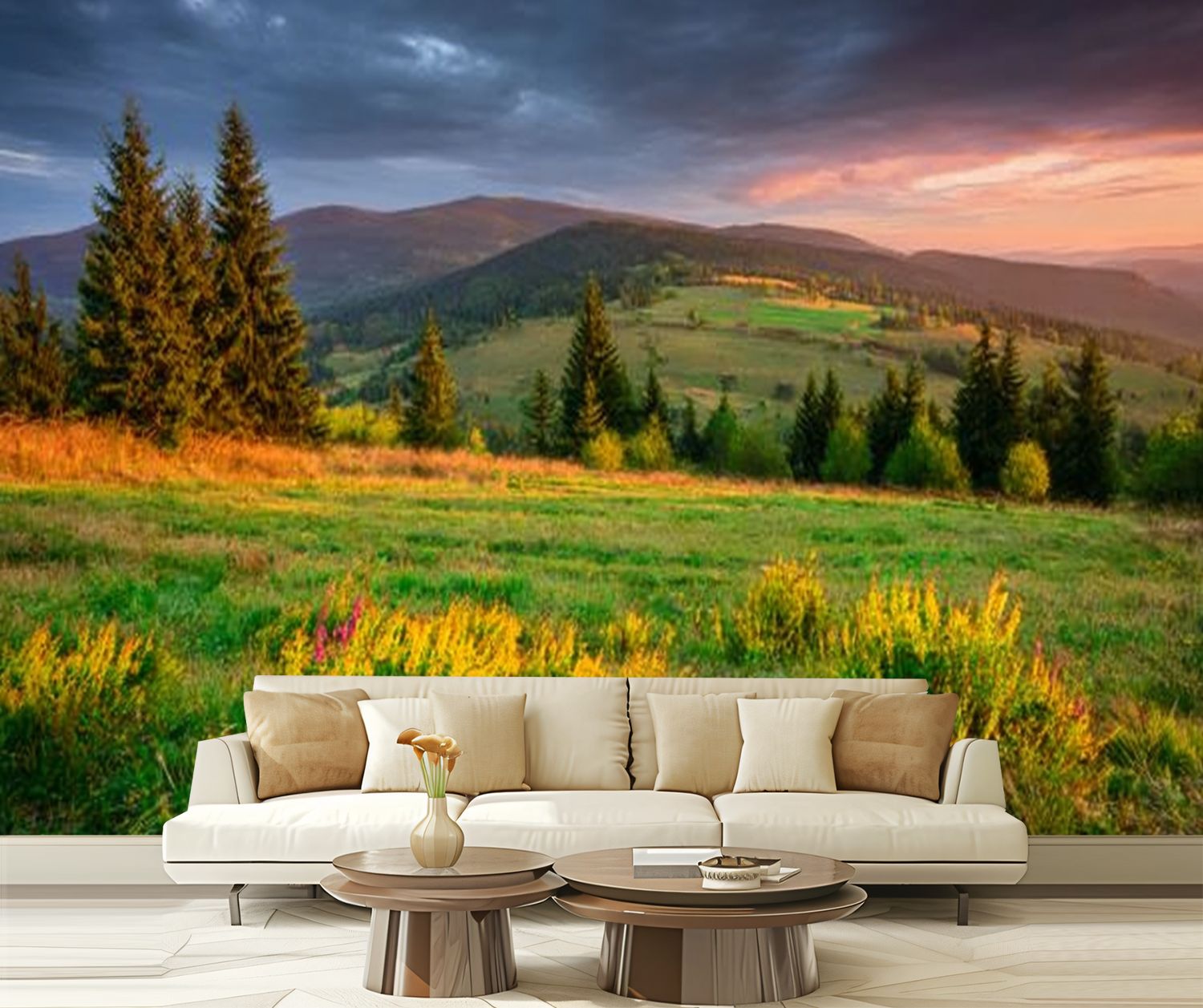 Peel and Stick Wallpaper Morning landscape Modern Art Wall Mural Decor ...